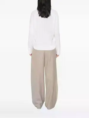 PUROTATTO Cable-knit Polo-collar Sweater