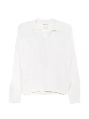 PUROTATTO Cable-knit Polo-collar Sweater - Neutrals