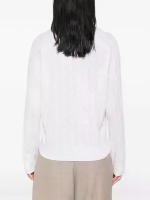 PUROTATTO Cable-knit Polo-collar Sweater - Neutrals