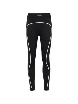 Off-White Logo-print Contrast-piping Leggings