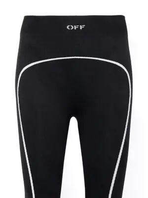 Off-White Logo-print Contrast-piping Leggings