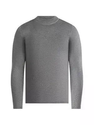 Manière De Voir Fitted Mock Neck Wool-blend Jumper - Grey