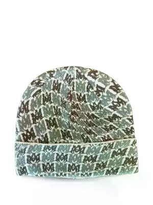 Amiri Ma Swirl Logo-pattern Beanie Hat - Neutrals