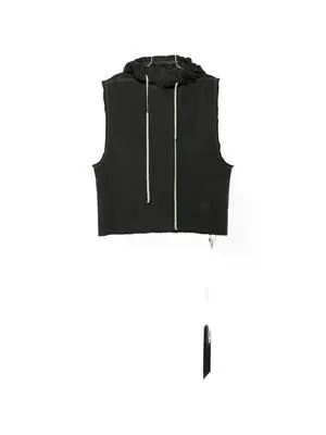 Rick Owens Sleeveless Drawstring Hoodie - Black