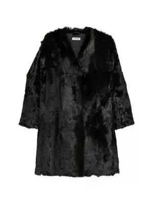 JIL SANDER V-neck Coat - Black