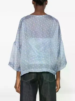 KRISTINA TI Floral-print Striped Top
