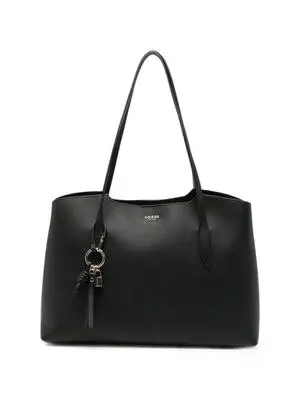 Guess Melody Logo-plaque Pebbled Tote Bag - Black