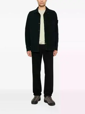 Stone Island Compass-patch Corduroy Shirt - Green