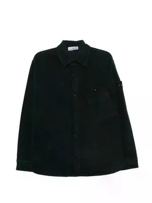 Stone Island Compass-patch Corduroy Shirt - Green