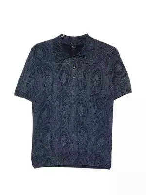 Etro Paisley-print Polo Shirt - Blue