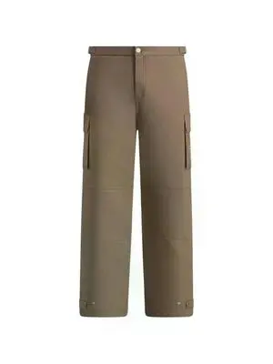Manière De Voir Twill Signature Wide-leg Cargo Trousers - Neutrals