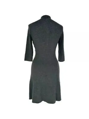 Maje Ribbed-knit Lace-up Dress