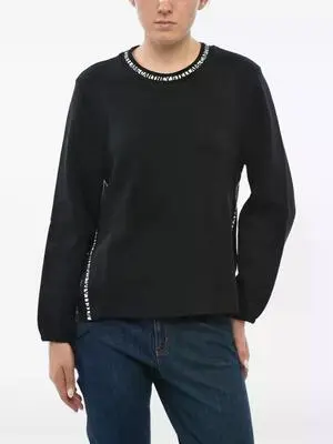 Stella McCartney Logo-tape Side-slit Sweatshirt - Black