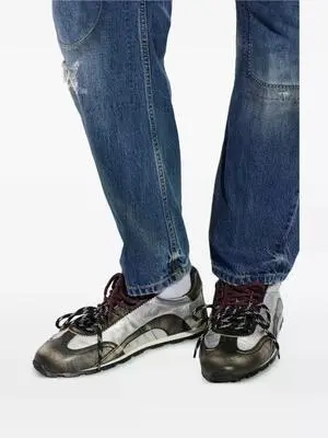 Dsquared2 Dc-642 Metallic-effect Panelled Sneakers - Silver