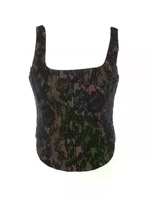 SELF-PORTRAIT Lace Corset Top - Black