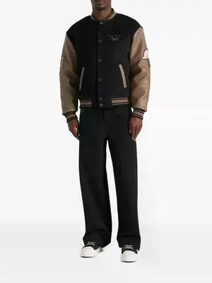 Manière De Voir Equestrian Wool-blend Varsity Jacket - Black