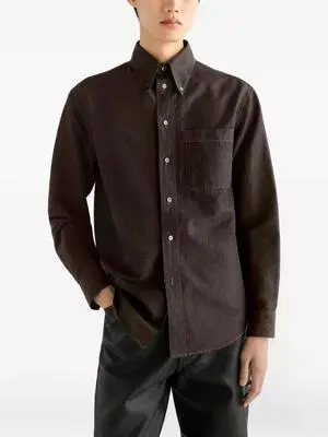 LEMAIRE Button-down Shirt In Linen And Cotton Chambray