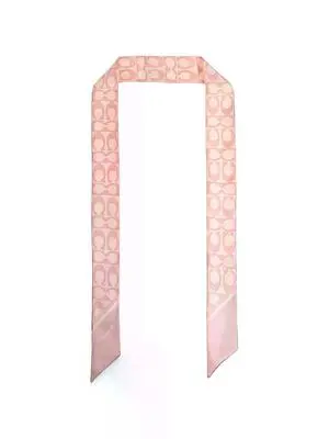 COACH Logo-print Silk Scarf - Pink