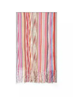 Missoni Striped Fringed Scarf - Red