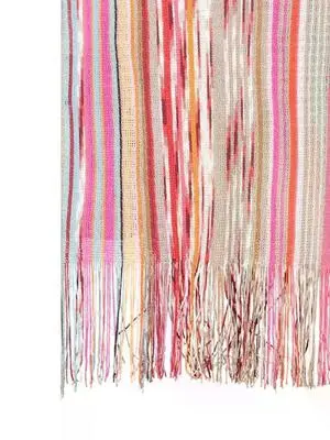 Missoni Striped Fringed Scarf - Red