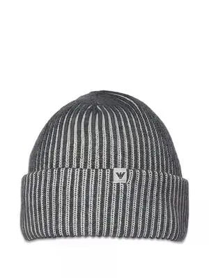 Emporio Armani Ribbed-knit Beanie Hat - Grey
