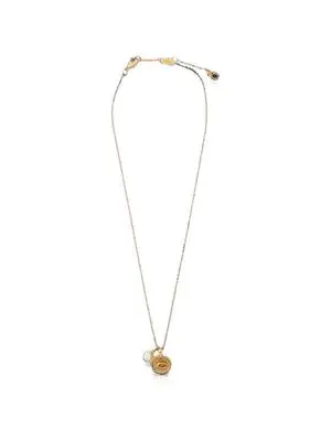 COACH Logo-pendant Pearl-detail Necklace