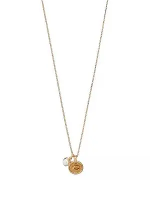 COACH Logo-pendant Pearl-detail Necklace