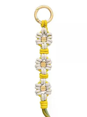 MAISON DE SABRE Wristlet Floral-knot Leather Charm