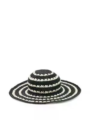 Prada Striped Crochet Sun Hat - Blue