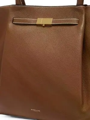 DEMELLIER The New York Contrast-stitching Leather Tote Bag