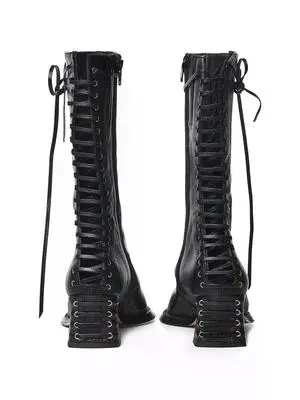 MIISTA Lace-up Pointed-toe Boots
