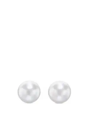 DOWER & HALL Freshwater Pearl Stud Earrings - Silver