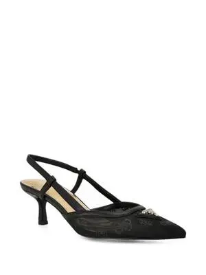 Guess Logo-print Pointed-toe Heeled Pumps