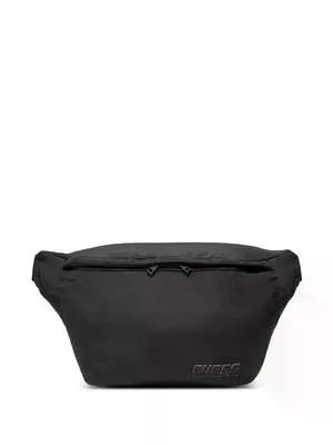 Guess Crinkle-finish Logo-patch Belt Bag - Black