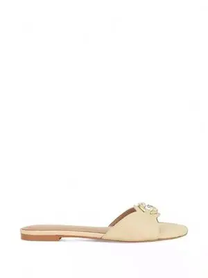 Guess Logo-plaque Flat Sandals - Neutrals