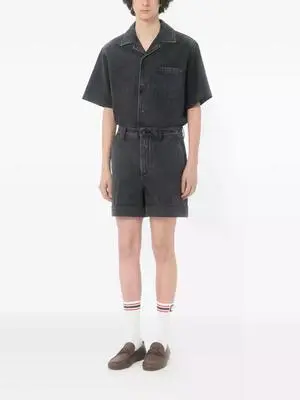 Valentino Garavani Denim Bowling Shirt With Vgold