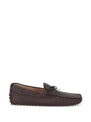 TOD'S Gommino Pebbled Leather Loafers - Brown