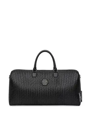 Philipp Plein Weaved-leather Weekend Bag - Black