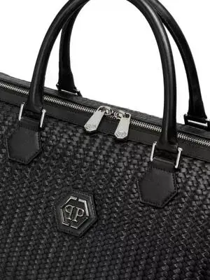 Philipp Plein Weaved-leather Weekend Bag