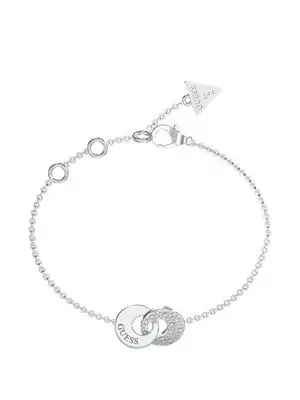 Guess Pavé-set Interlocking-link Bracelet - Silver