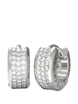 Guess Crystal-embellished Huggie Earrings - Silver