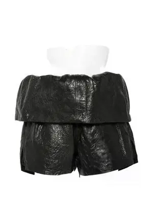 Rick Owens Crater Leather Shorts - Black