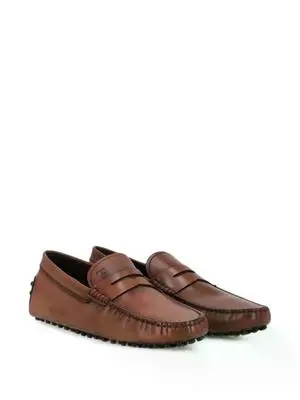 TOD'S Gommino Leather Loafers - Brown