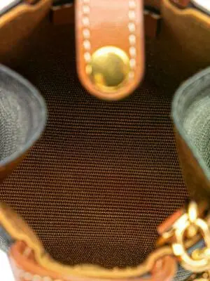 Celine 2021 Micro Triomphe Coated Canvas Vertical Cabas Bag Charm Key Chain
