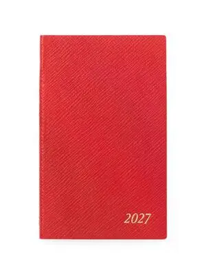 Smythson 2027 Panama-leather Weekly Planner - Red