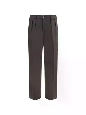 NINE:INTHE:MORNING Kai Pleated Wide-leg Trousers - Brown