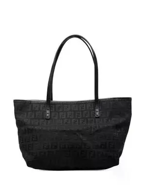 Fendi 2000-2010 Zucchino Canvas Tote Bag - Black