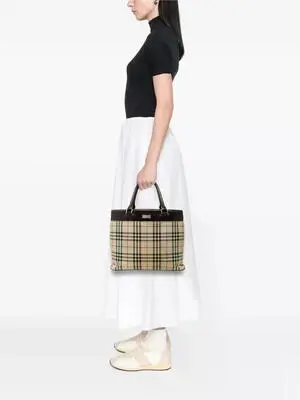 Burberry 2000-2017 House Check Canvas Tote Bag