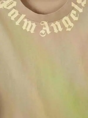 Palm Angels Logo-print Cotton T-shirt - Neutrals
