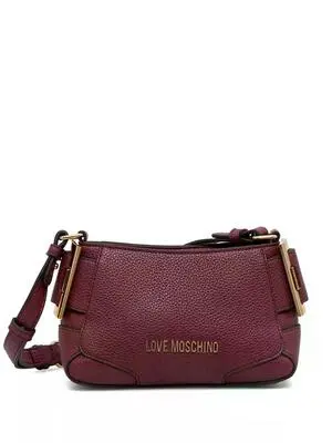 Moschino Logo-plaque Pebbled Crossbody Bag - Red